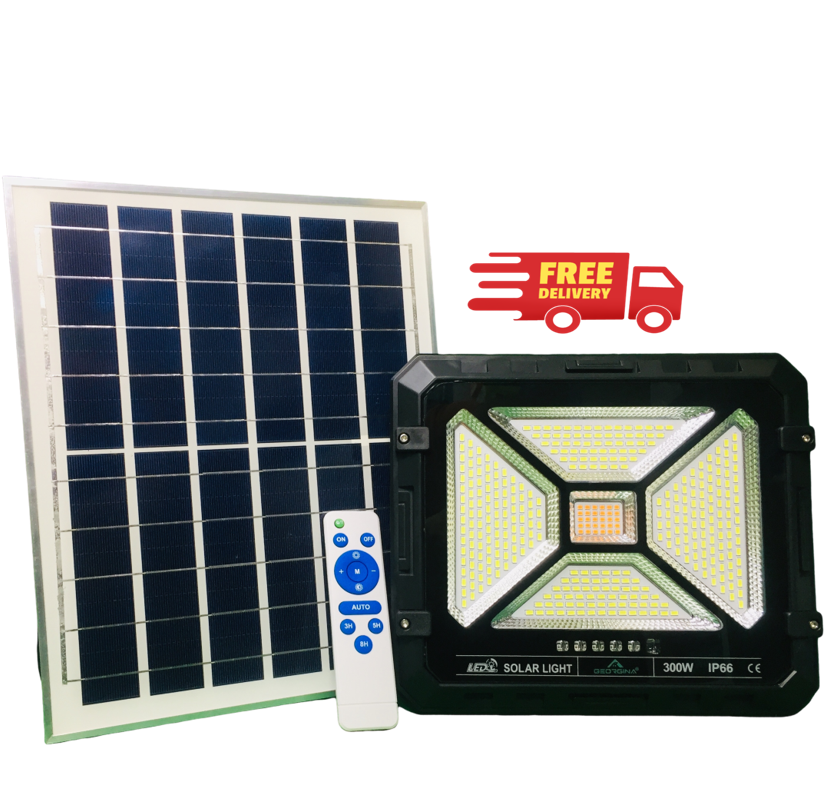 GEORGINA 300W Remote Controlled Commercial Solar Flood light. – Mr ...